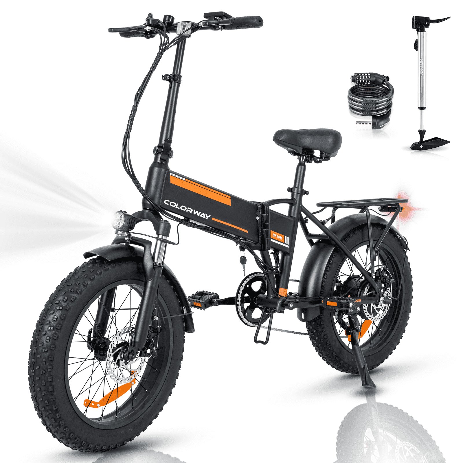 "COLORWAY 750W Waterproof E-Bike, 20X4.0"" Fat Tire Electric Bicycle ...