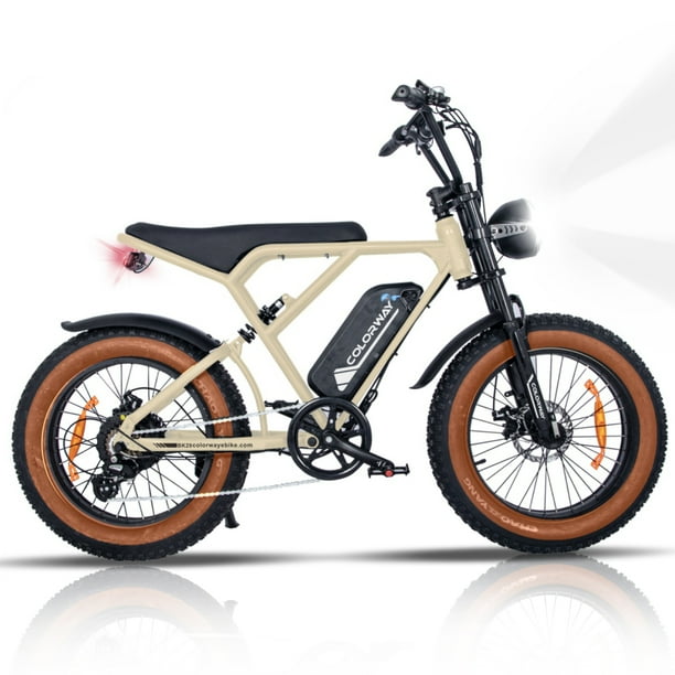 COLORWAY 750W Electric Bike for Adults,20X4.0 Fat Tire Off-Road E bike ...