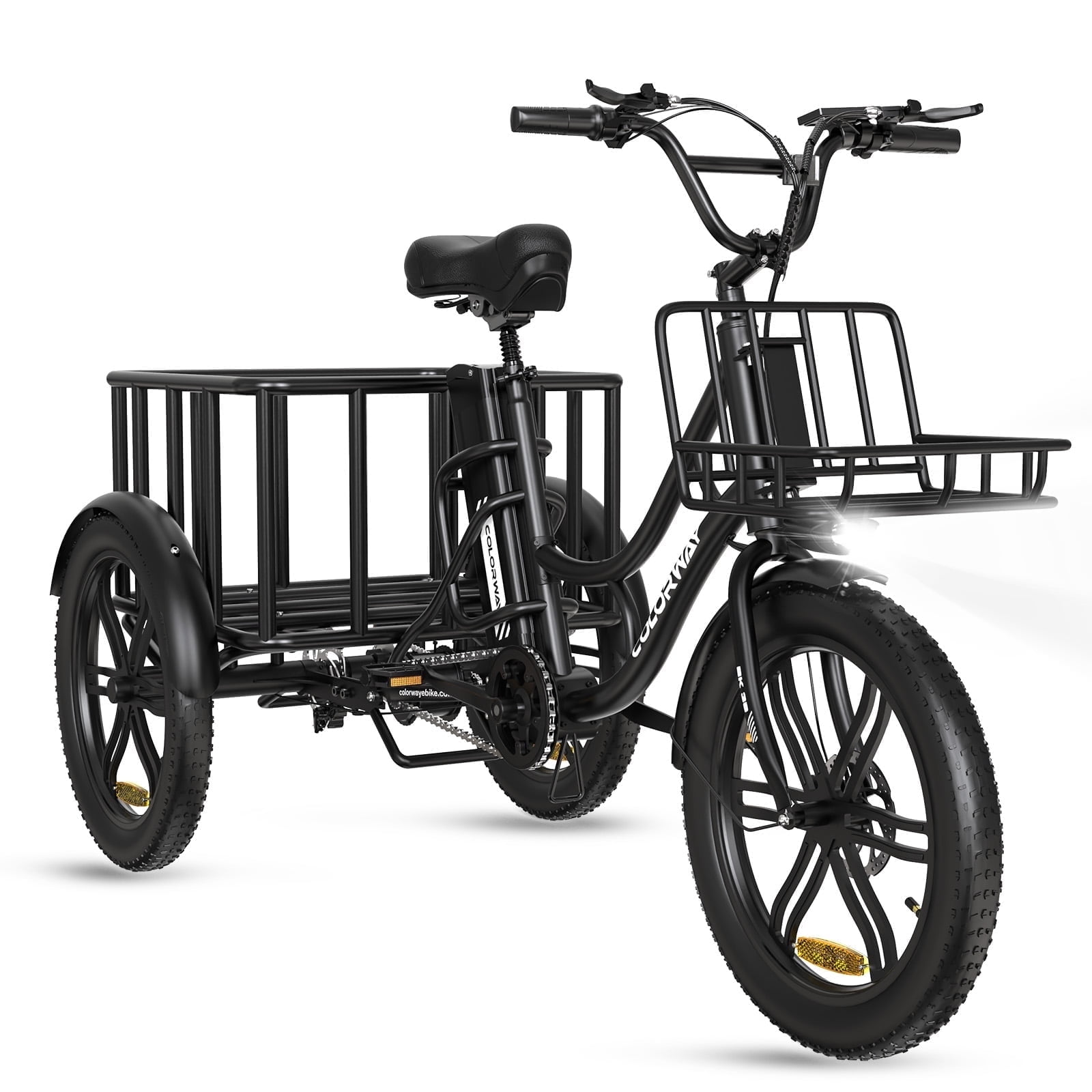 COLORWAY Electric Cargo Bike for Adult, 750W Electric Trike , 3 Wheel Electric Bicycles with UL ...