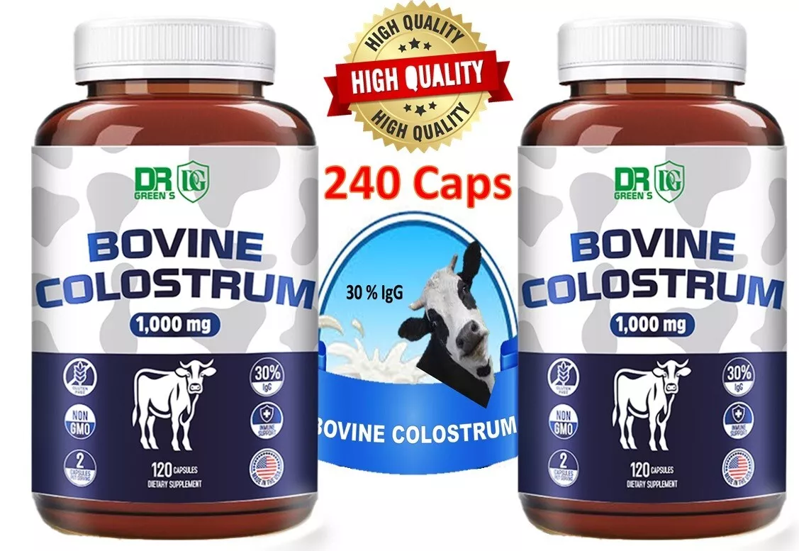 COLOSTRUM BOVINE 1000 mg- Immune System Support Gut Health 240 Caps ...