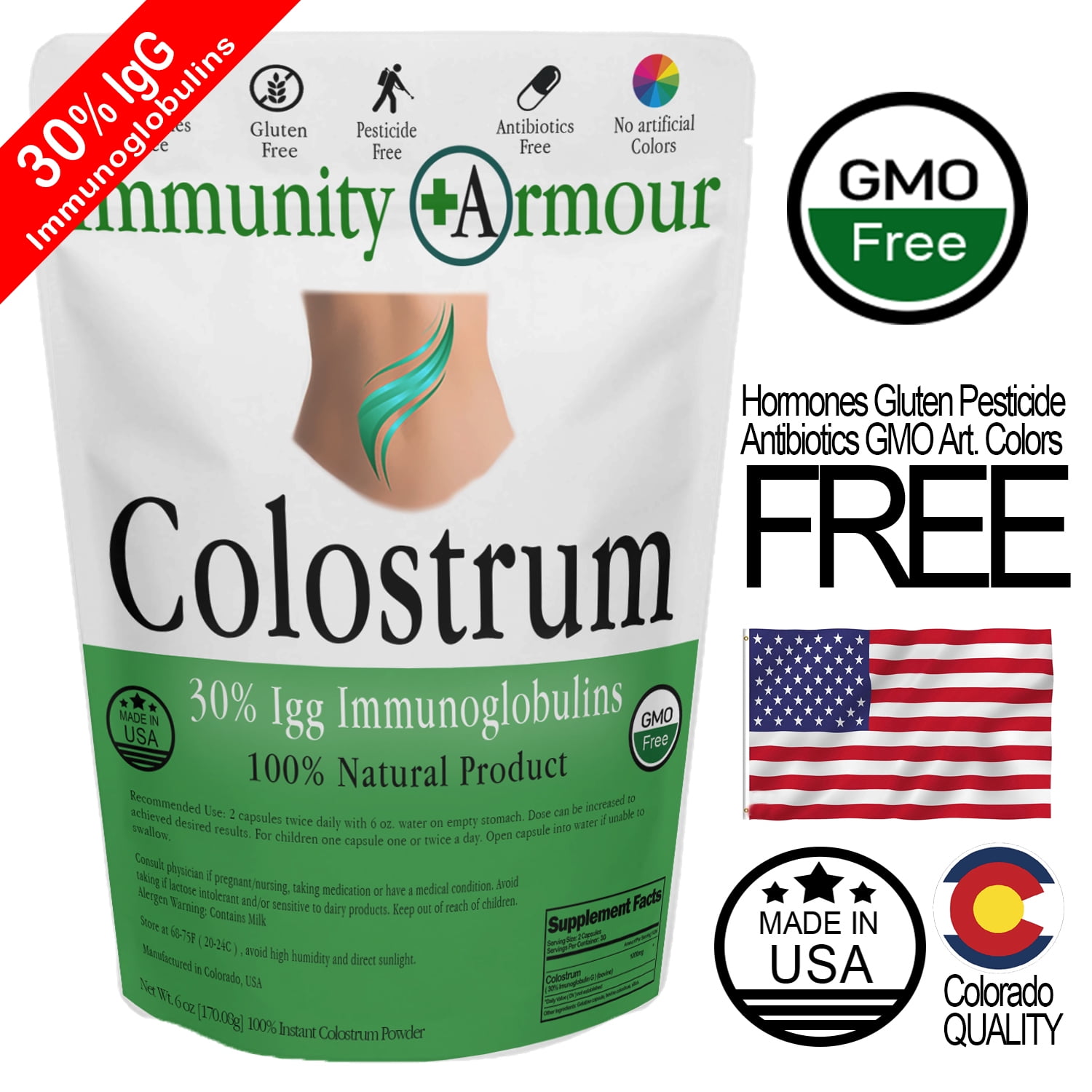 Immunity Armour Colostrum 30% IgG Powder, Immune Booster & Allergy ...