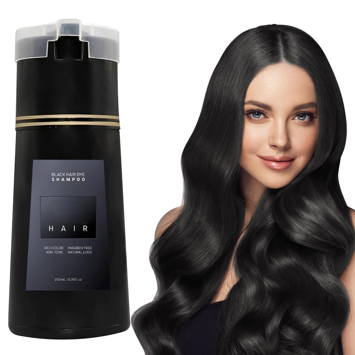 COLOTTE Instant Hair Dye Shampoo, Hair Instant Dye Shampoo, Black Hair ...