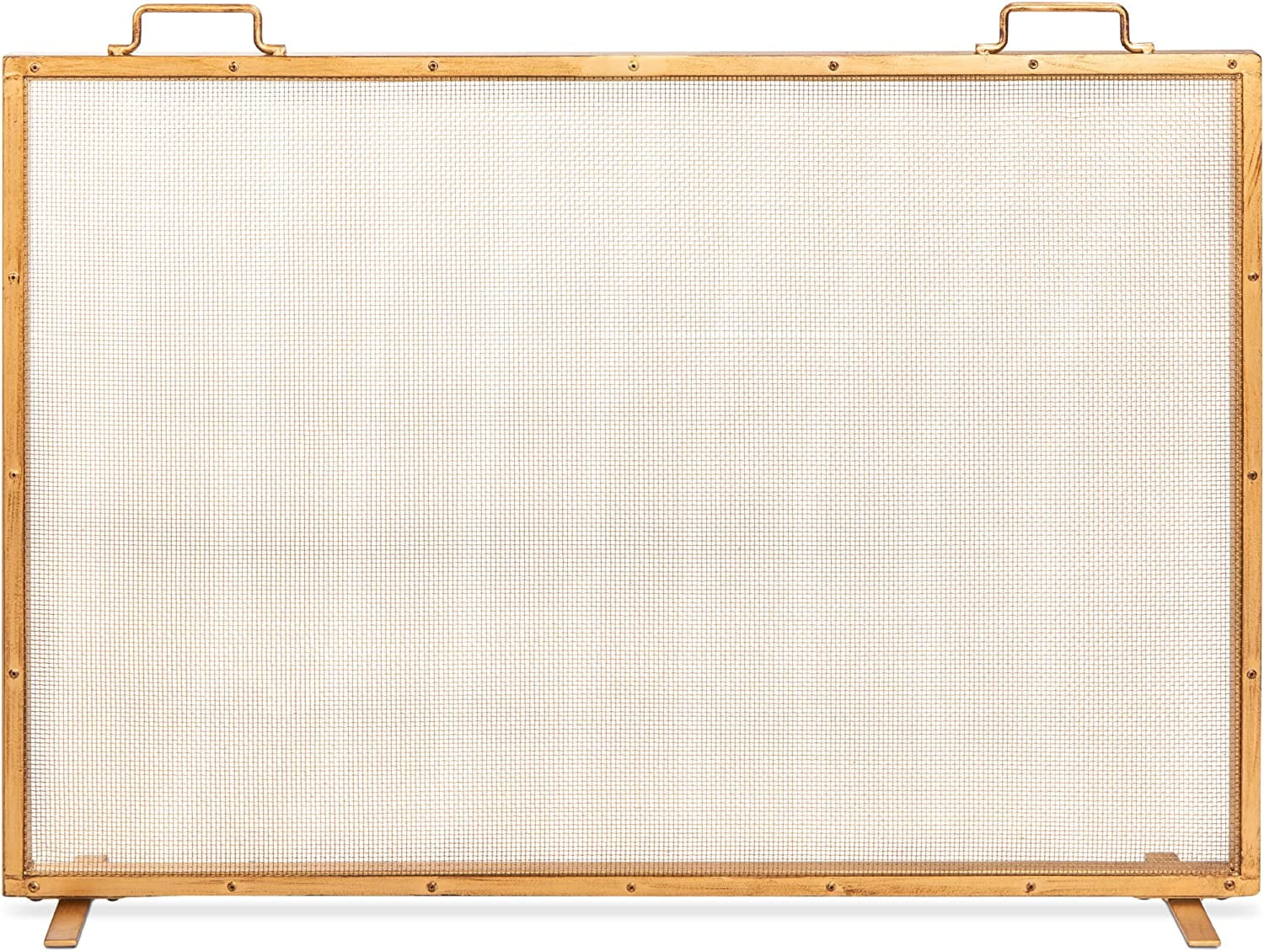 COLOUR 38x27in Single Panel Fireplace Screen Handcrafted Steel Mesh ...