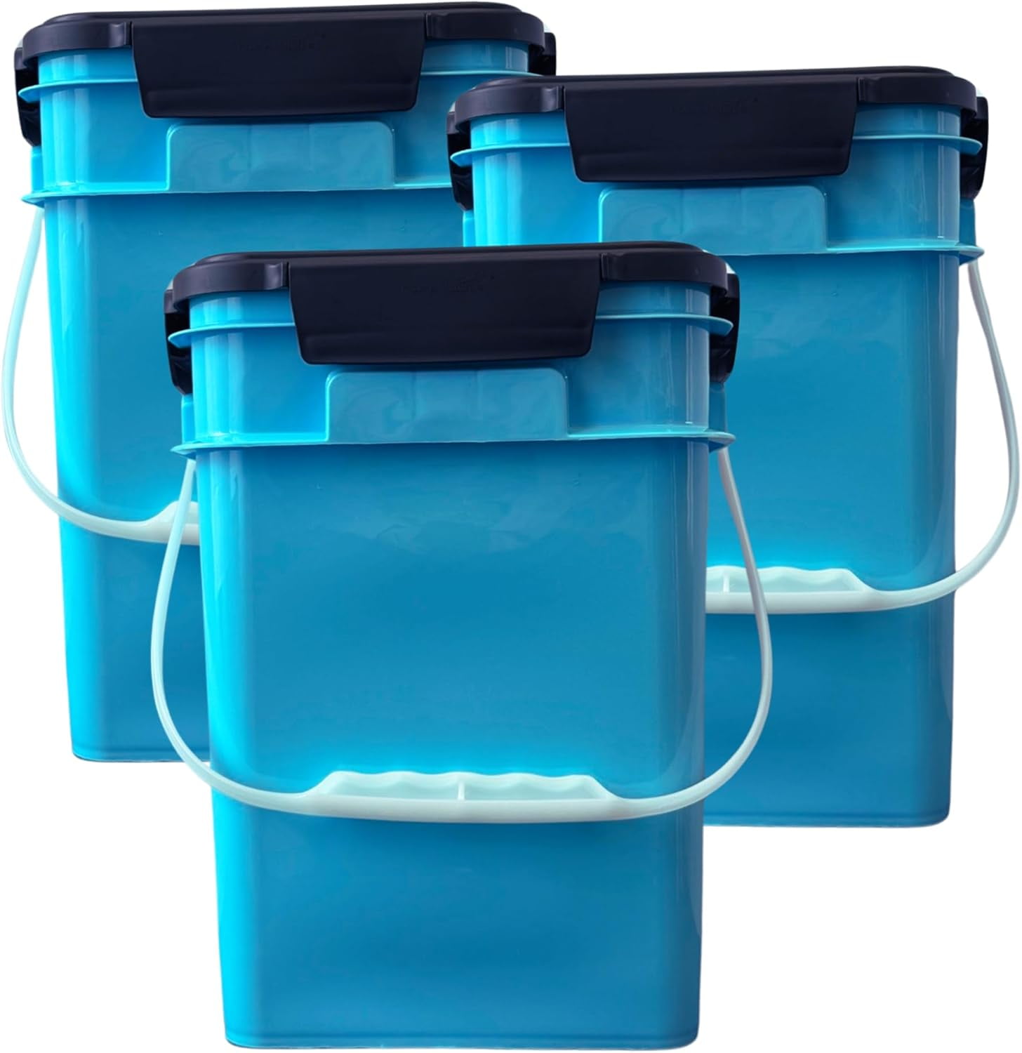 COLOUR 4 Gallon Square Food grade Bucket pail with plastic handles and ...