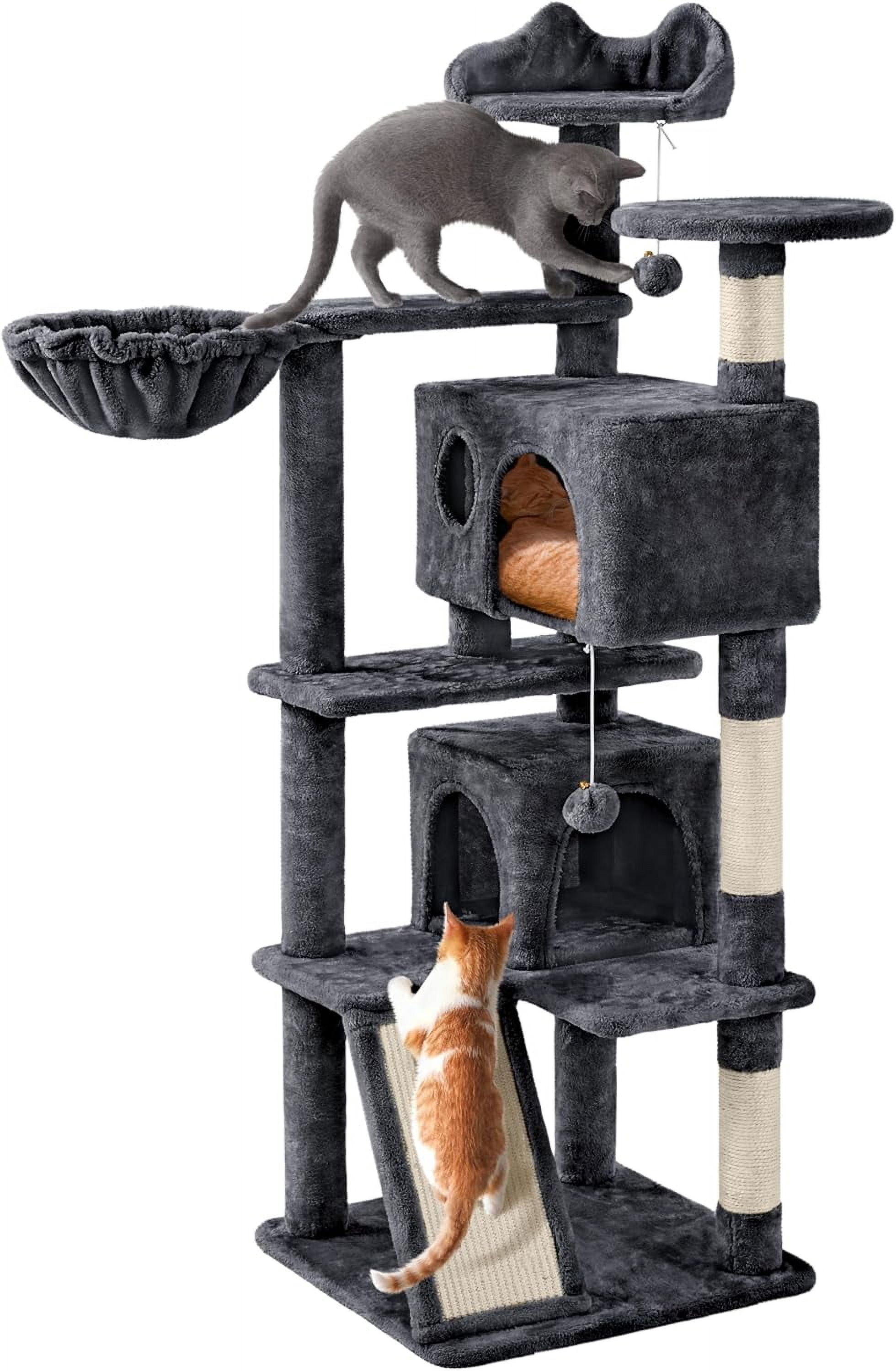 COLOUR 57 inches Cat Tree for Indoor Cats, Multi-Level Cat Tower w/ 3 ...