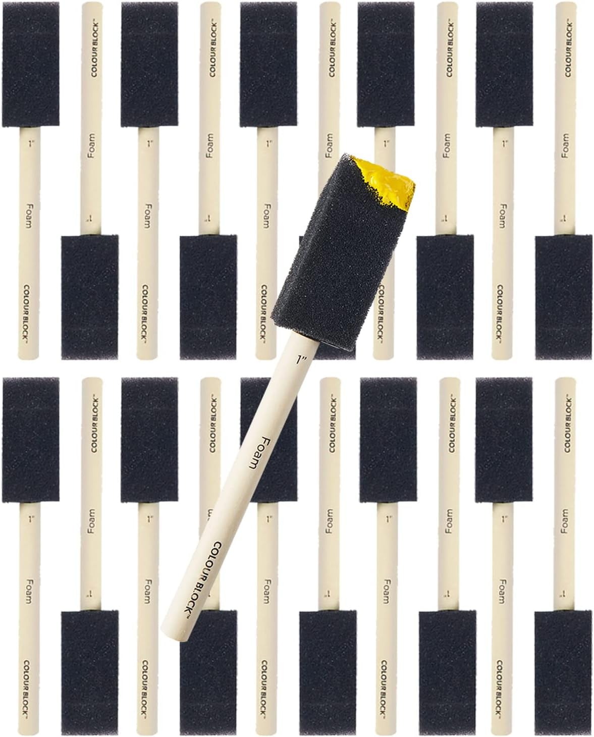COLOUR BLOCK 25pc Sponge Brush Set for Painting - Walmart.com