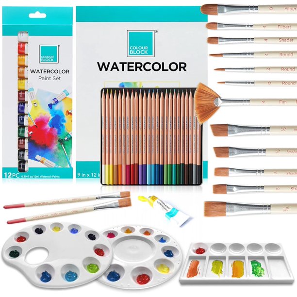 COLOUR BLOCK 52pc Watercolor Bundle Set - Walmart Business Supplies