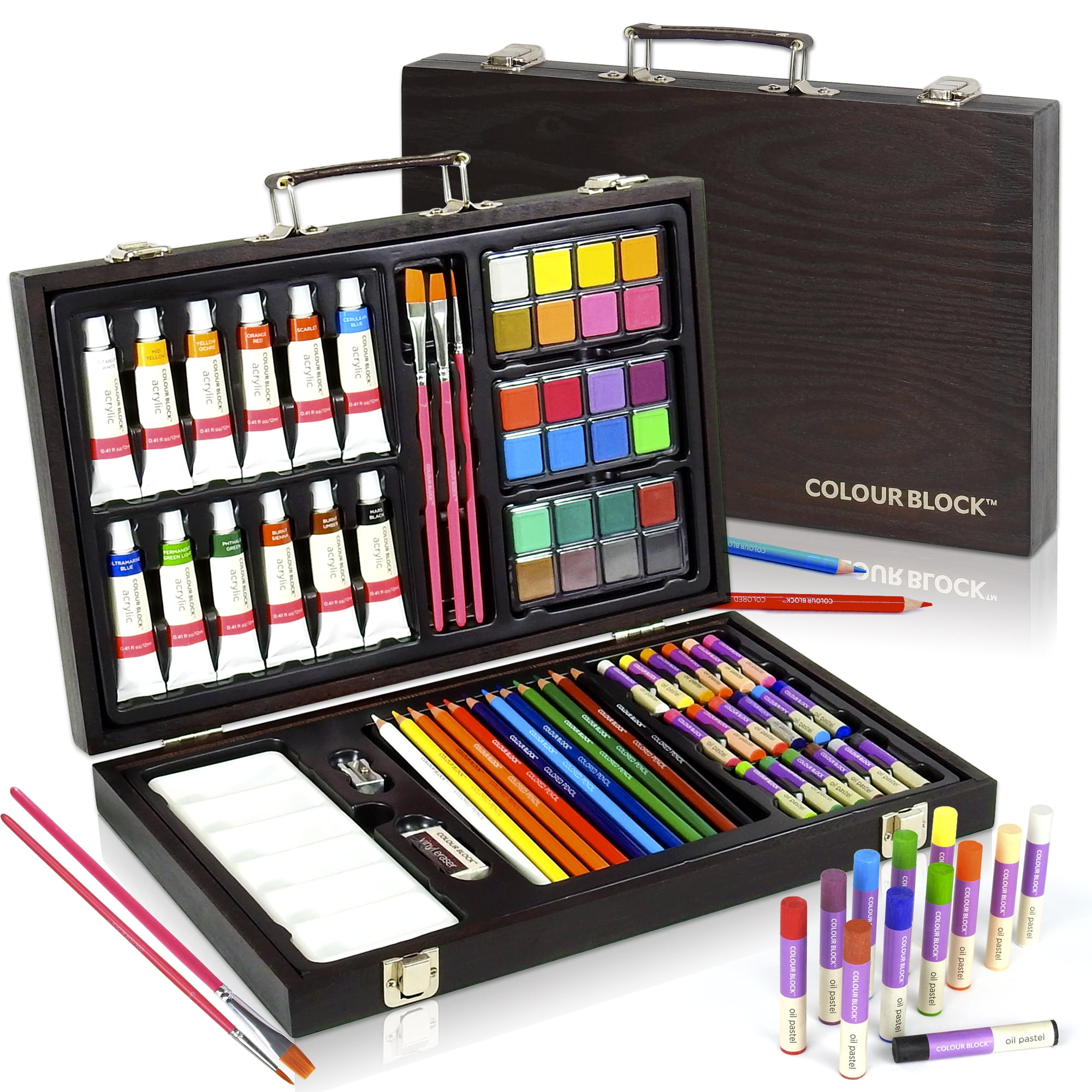 Colour Block 73pc Complete Art Kit: Mixed Media Painting & Drawing Set ...