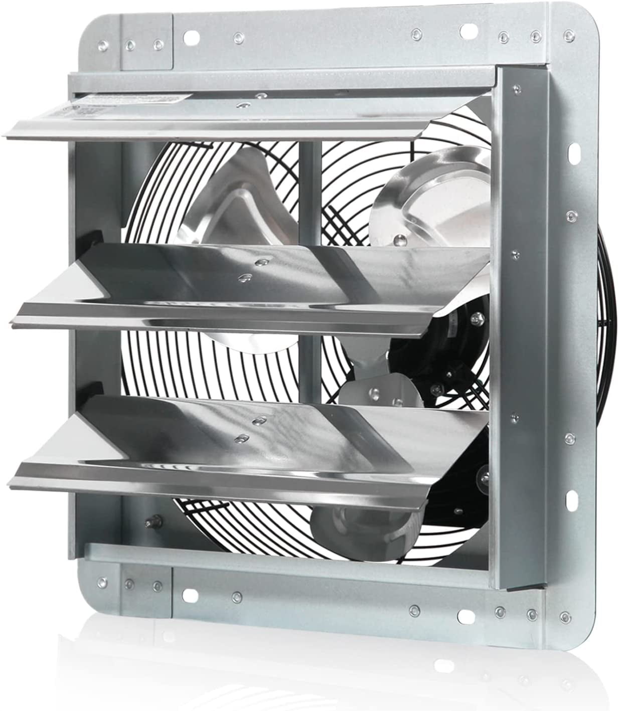 COLOUR JPOWER 12 Inch Exhaust Fan Wall Mounted,Automatic Aluminum ...
