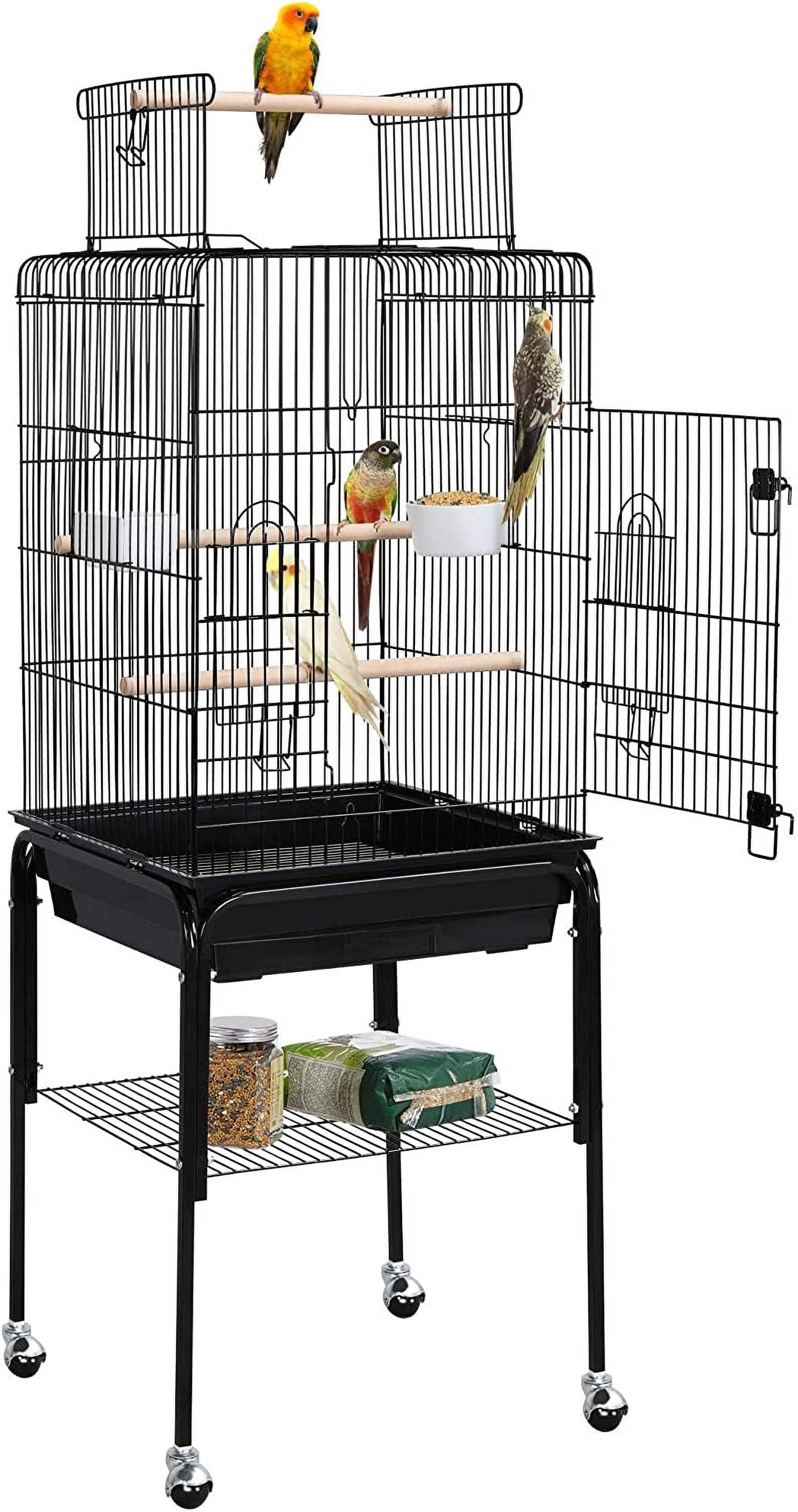 COLOUR Open Top Rolling Parrot Bird Cage for Cockatiel Sun Parakeet ...