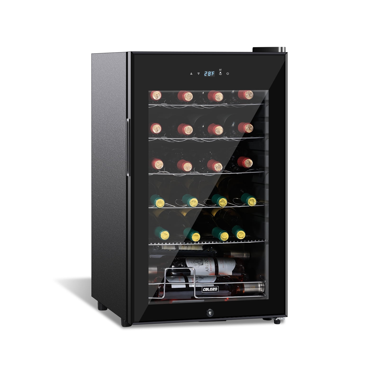 COLOZO 24 Bottle Compressor Wine Cooler, Black Freestanding Wine Fridge ...