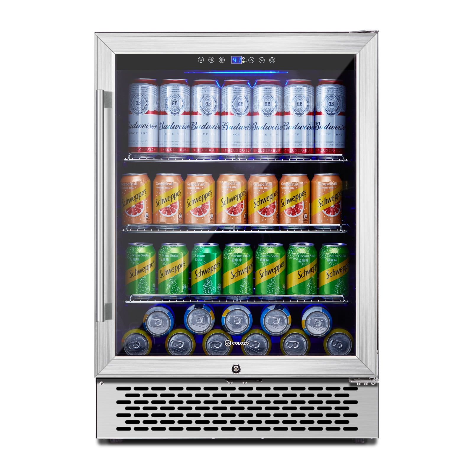 COLOZO 24 Inch Beverage Refrigerator Under Counter, 190 Cans Beverage ...