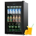 COLOZO Black Beverage Refrigerator Cooler, 96 Cans Freestanding Mini ...