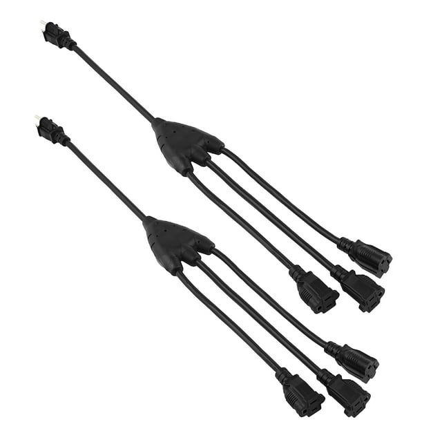 COLSEN Light Extension Cord Splitter 1 to 3 24 Inch - 14AWG Heavy Duty ...