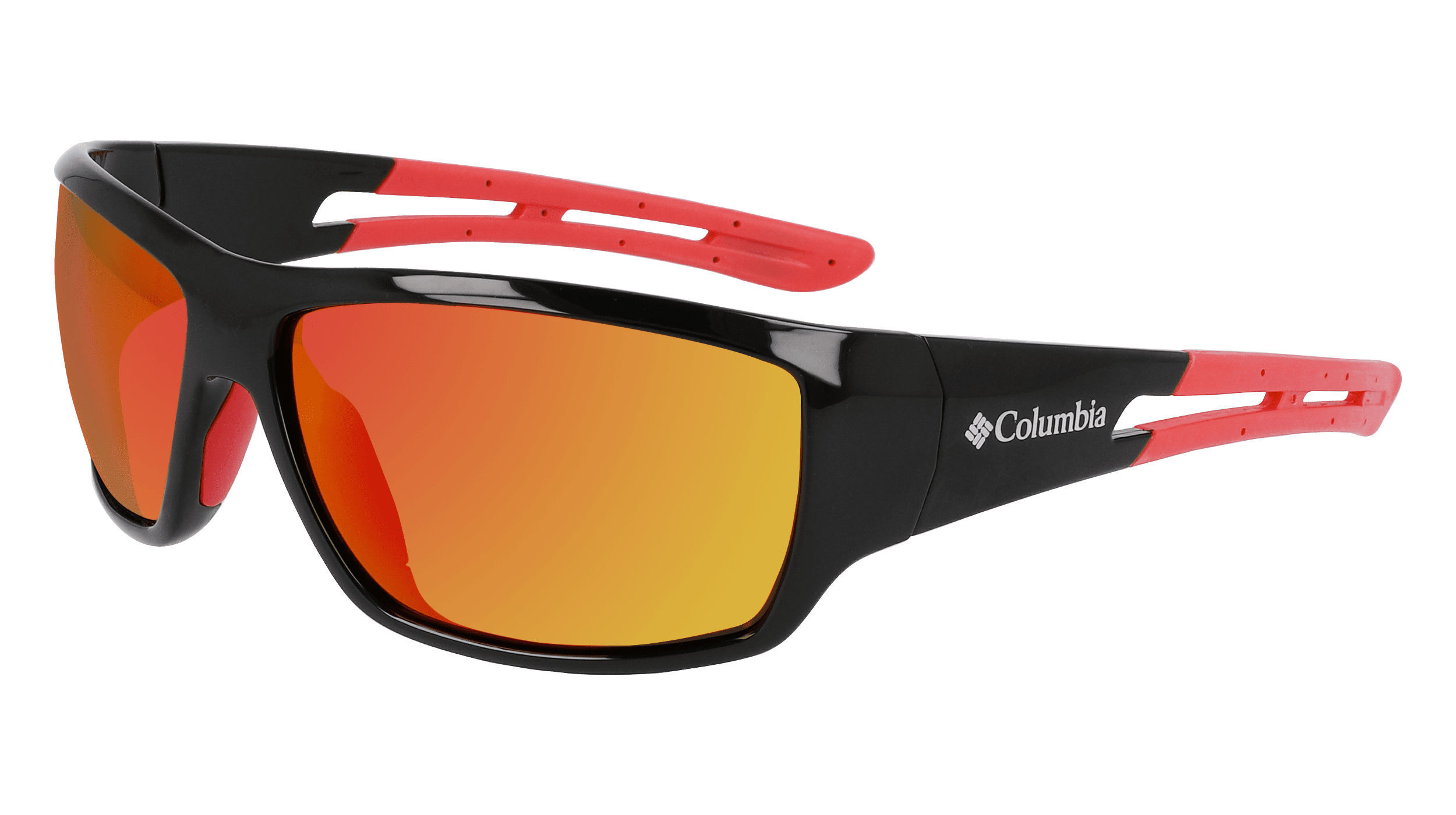 COLUMBIA UTILIZER - C525SPG_009, WRAP SUNGLASS, SHINY BLACK FRAME & RED ...
