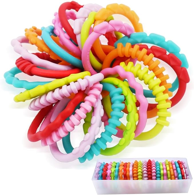 COLVWOFA 24 Pack Baby Rings Link Toys for Hanging Toys, Connecting ...