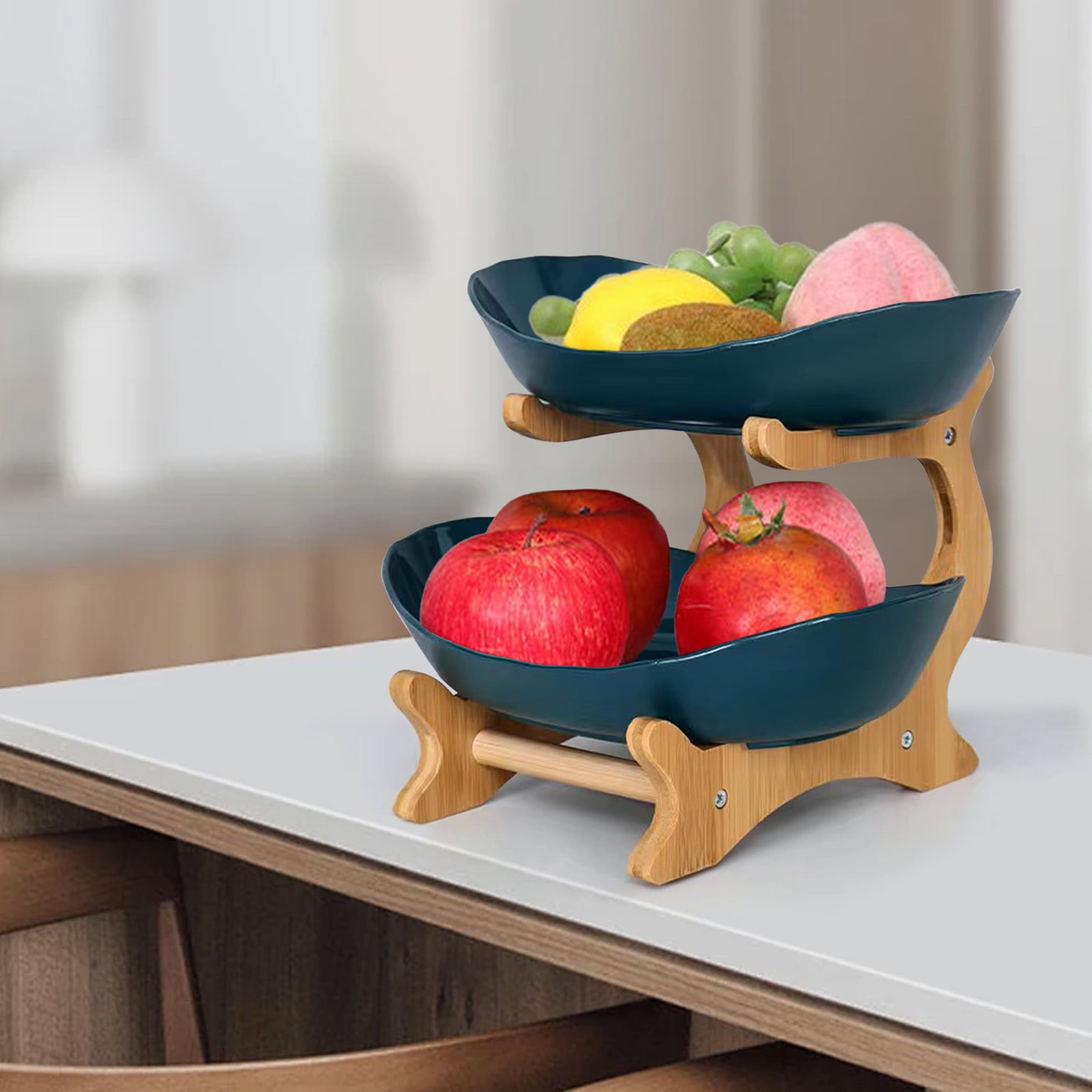 COM1950s 1/2/3-Tier European Ceramic & Wooden Snack Tray - Elegant ...