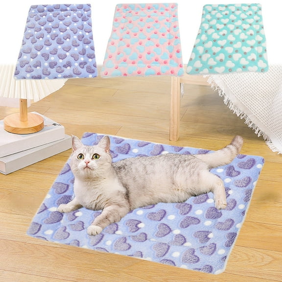 4 Pack Ultra Soft Dog Cat Bed Mat with Cute Prints Reversible Fleece ...