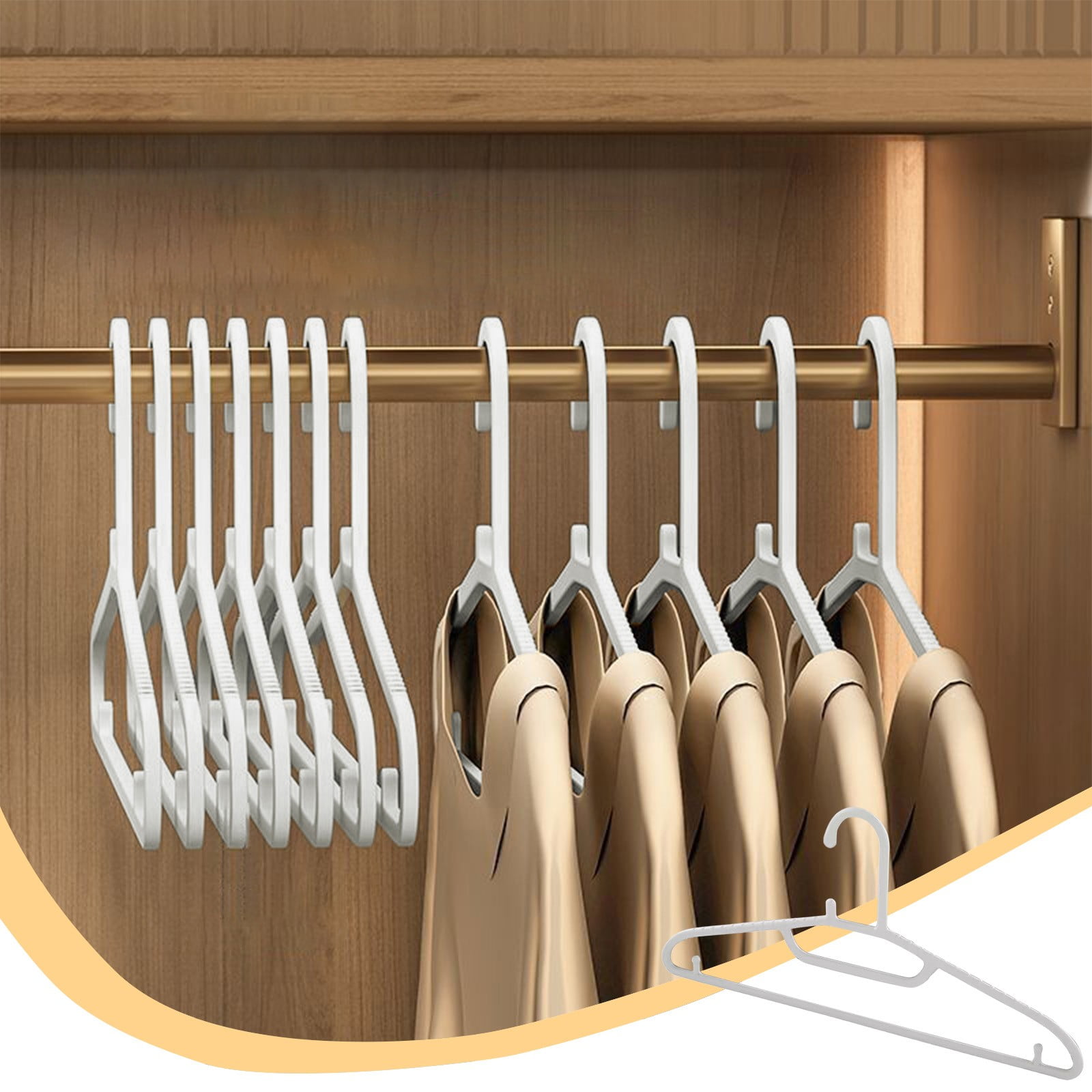 COM1950s 10 Pack Heavy Duty Hangers with Non Slip Shoulders,Wide Thick ...