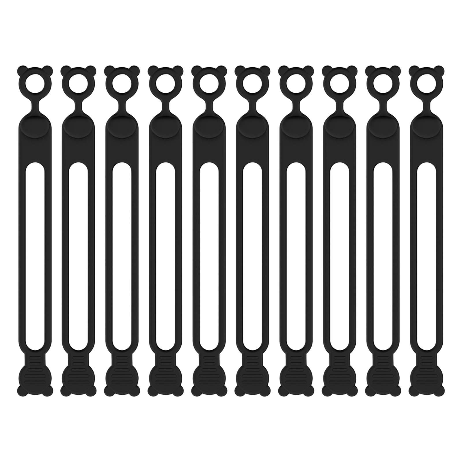 COM1950s 10Pcs Silicone Cable Ties,Reusable Cable Management Organizer ...