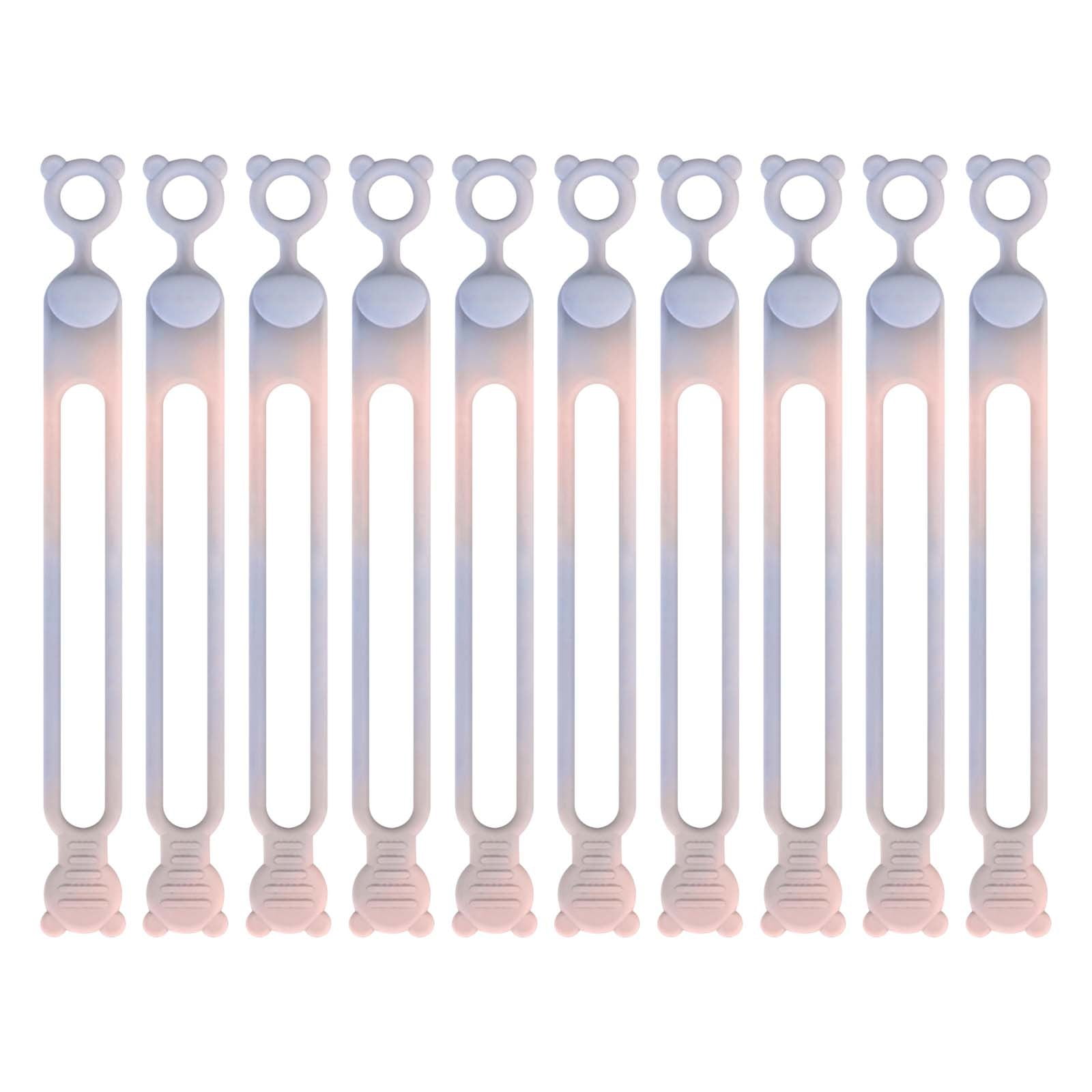 COM1950s 10Pcs Silicone Cable Ties,Reusable Cable Management Organizer ...