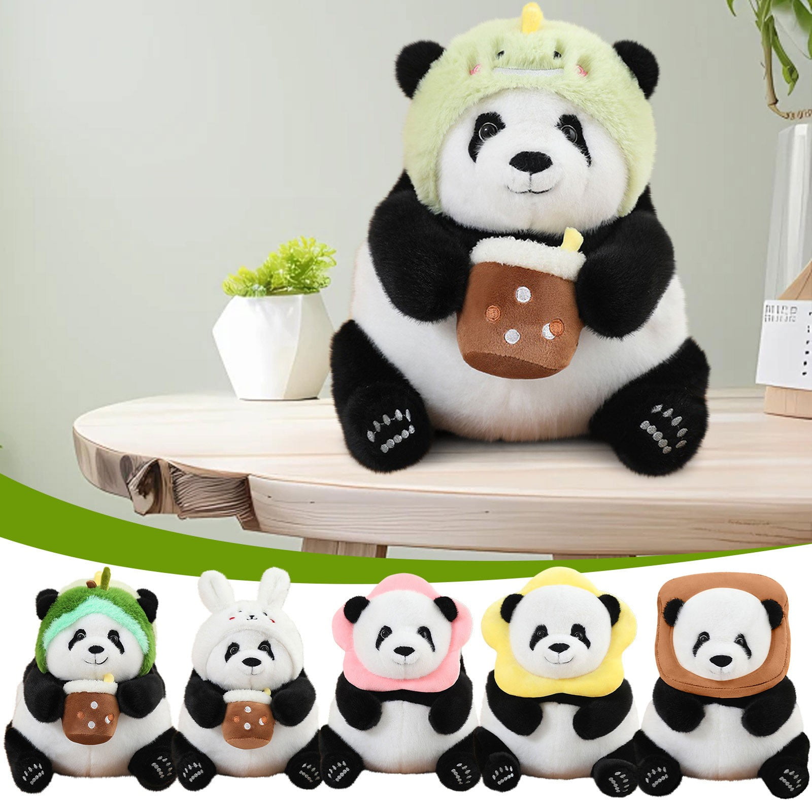 COM1950s 12-Inch Dinosaur Panda Plush Pillow Toy - Hypoallergenic Pp ...