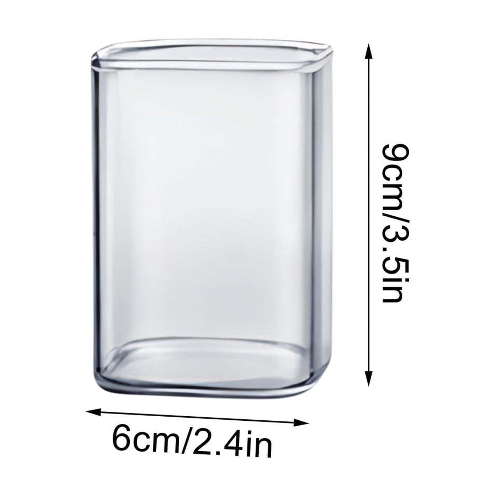 COM1950s 1Pcs Square Drinking Glasses Square Glass Cups Tumbler Clear ...