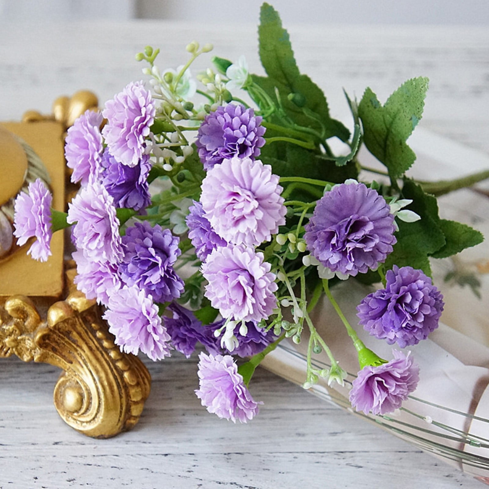 COM1950s 20-Head Lilac Artificial Flowers - Realistic Fake Blooms for ...