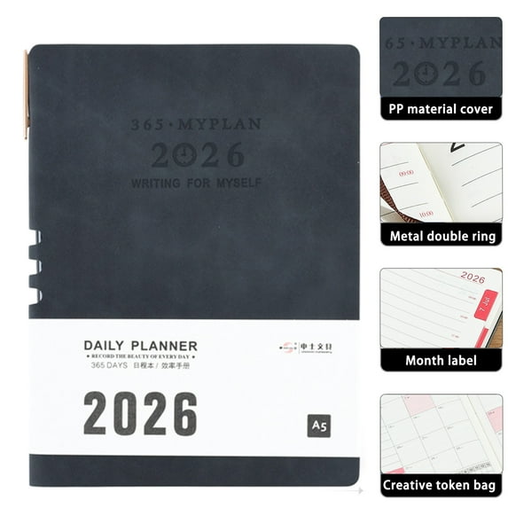 COM1950s 2026 A5 Planner,Weekly and Monthly Schedule Notebook with ...