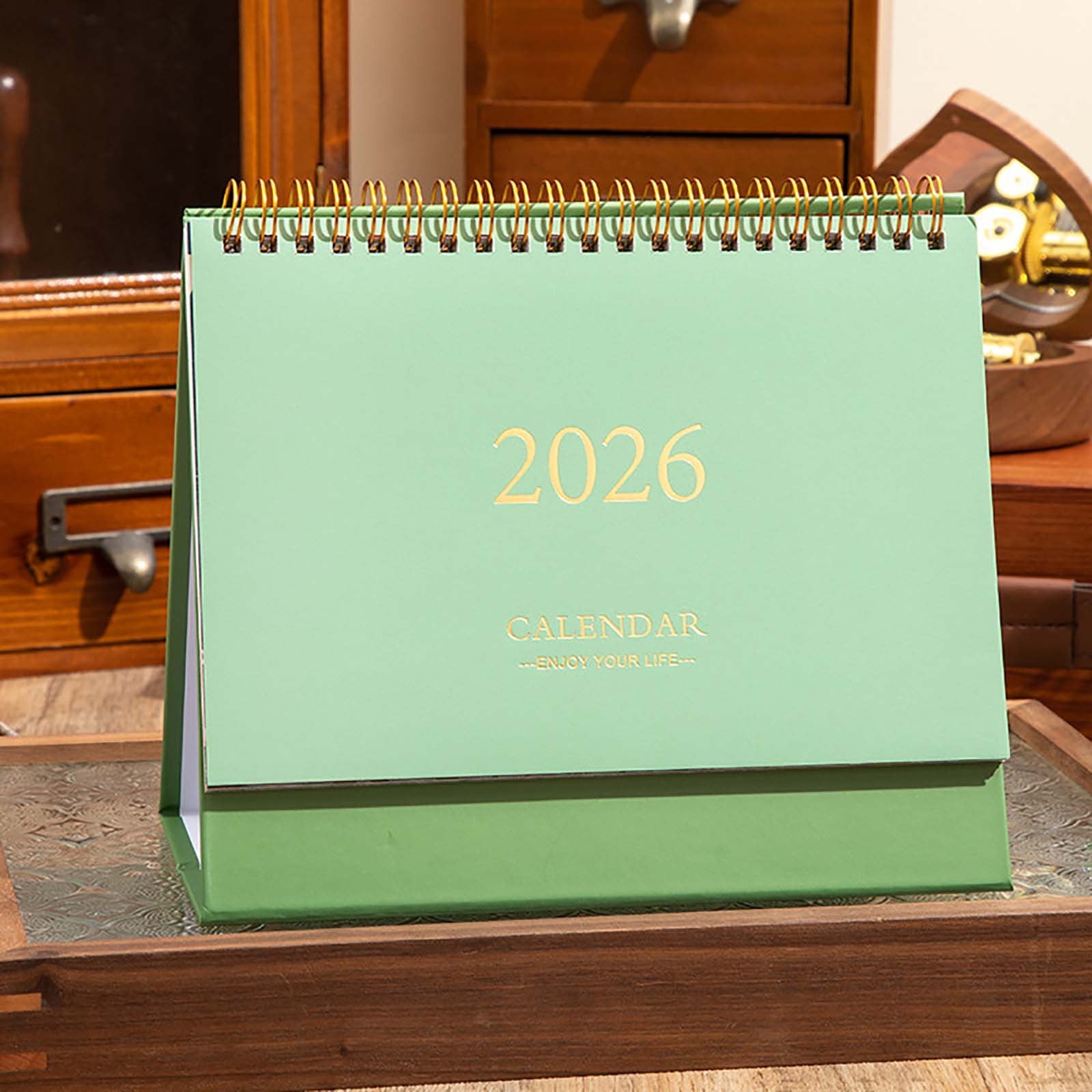 COM1950s 2026 Desk Calendar,Minimalist Desktop Calendar with Memo Pad ...