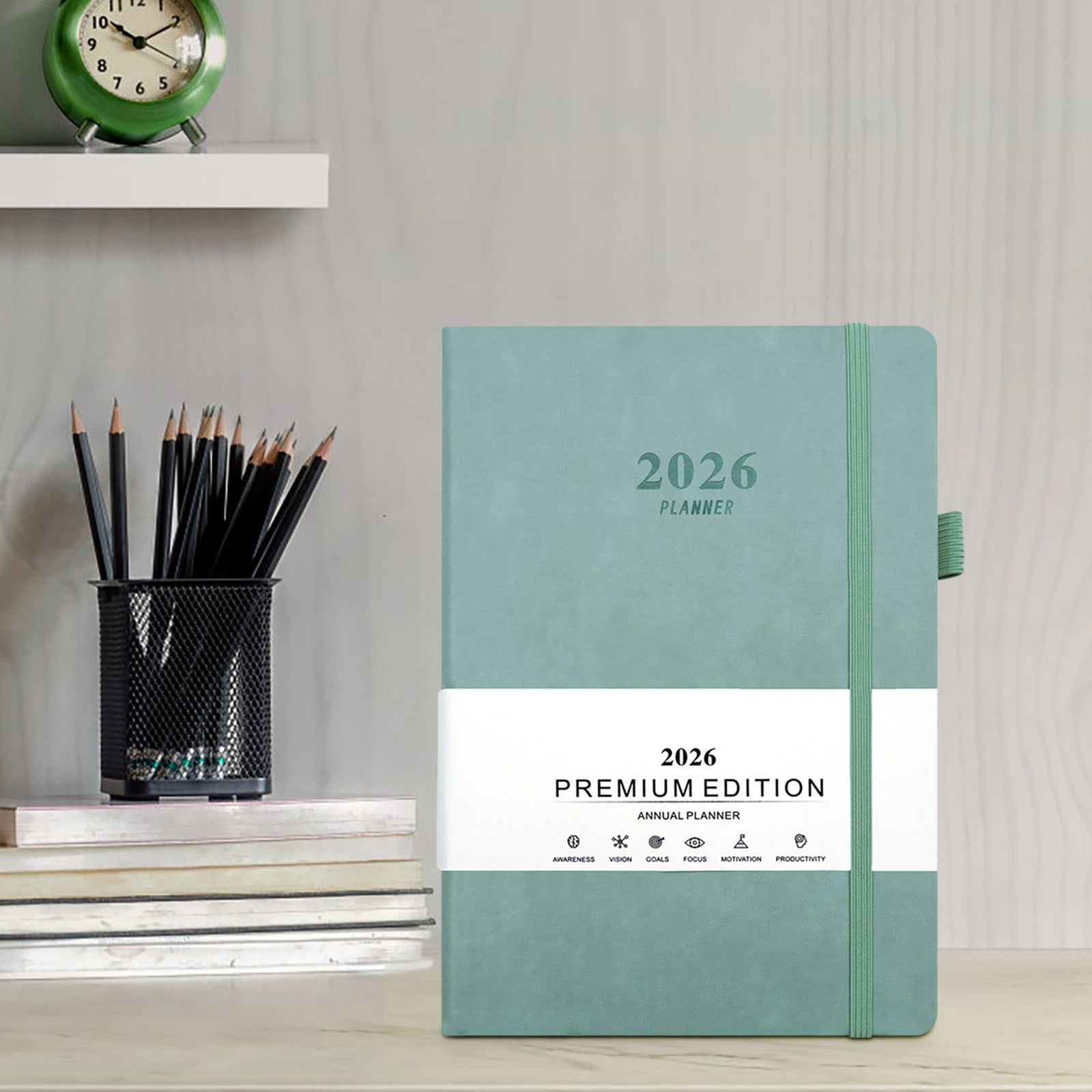 COM1950s 2026 Weekly Monthly Planner,A5 Size Diary with Elastic Band ...