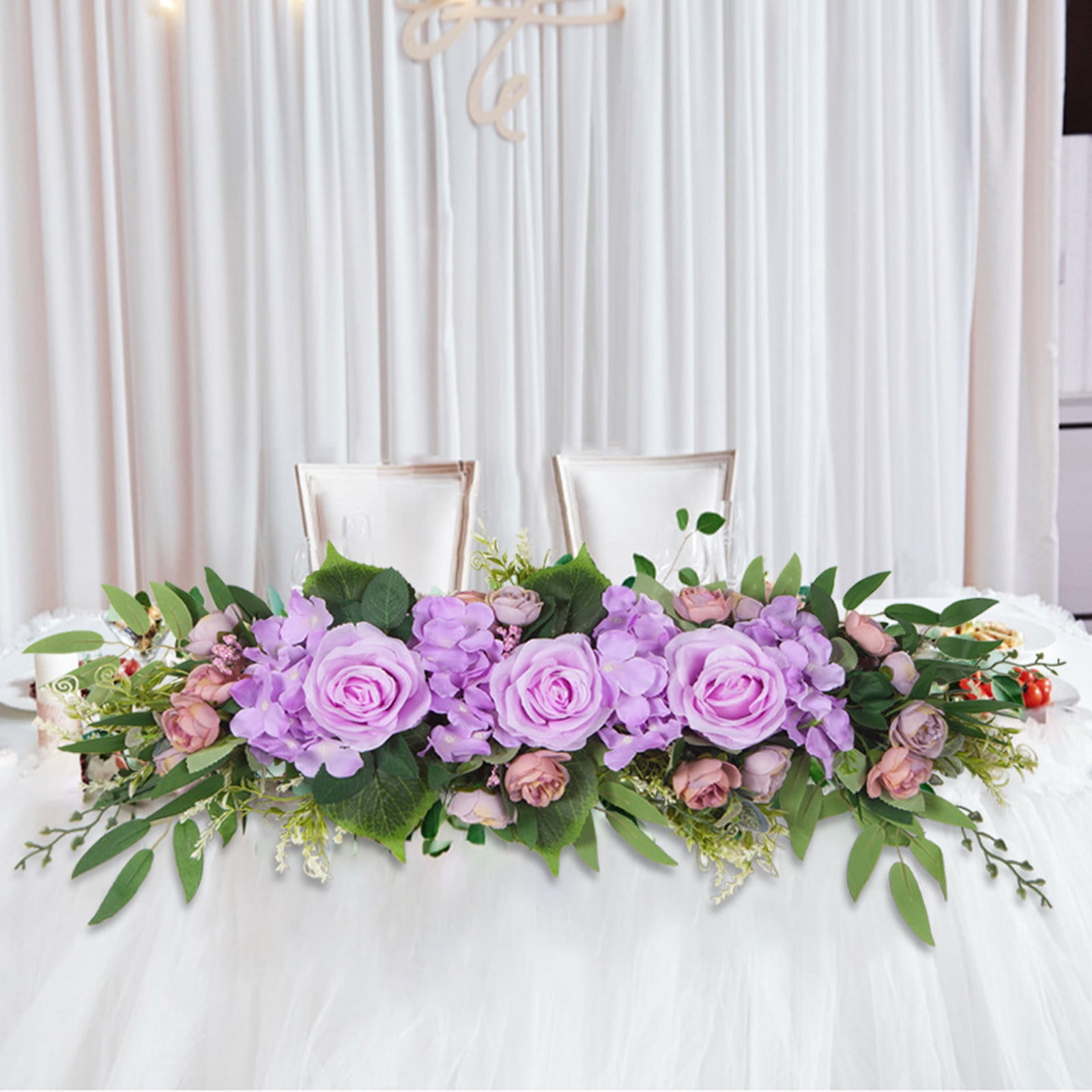 COM1950s 26In Artificial Rose Flower Swag,Pink Hydrangea Peony Garland ...