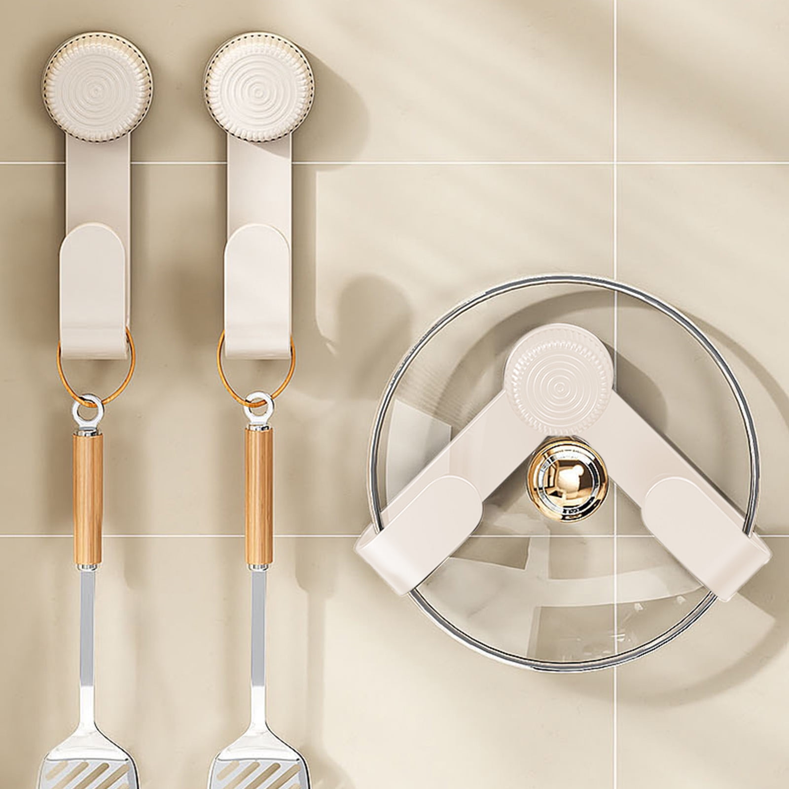 COM1950s 360° Adjustable Pot Lid & Cutting Board Holder,No Drill Wall ...