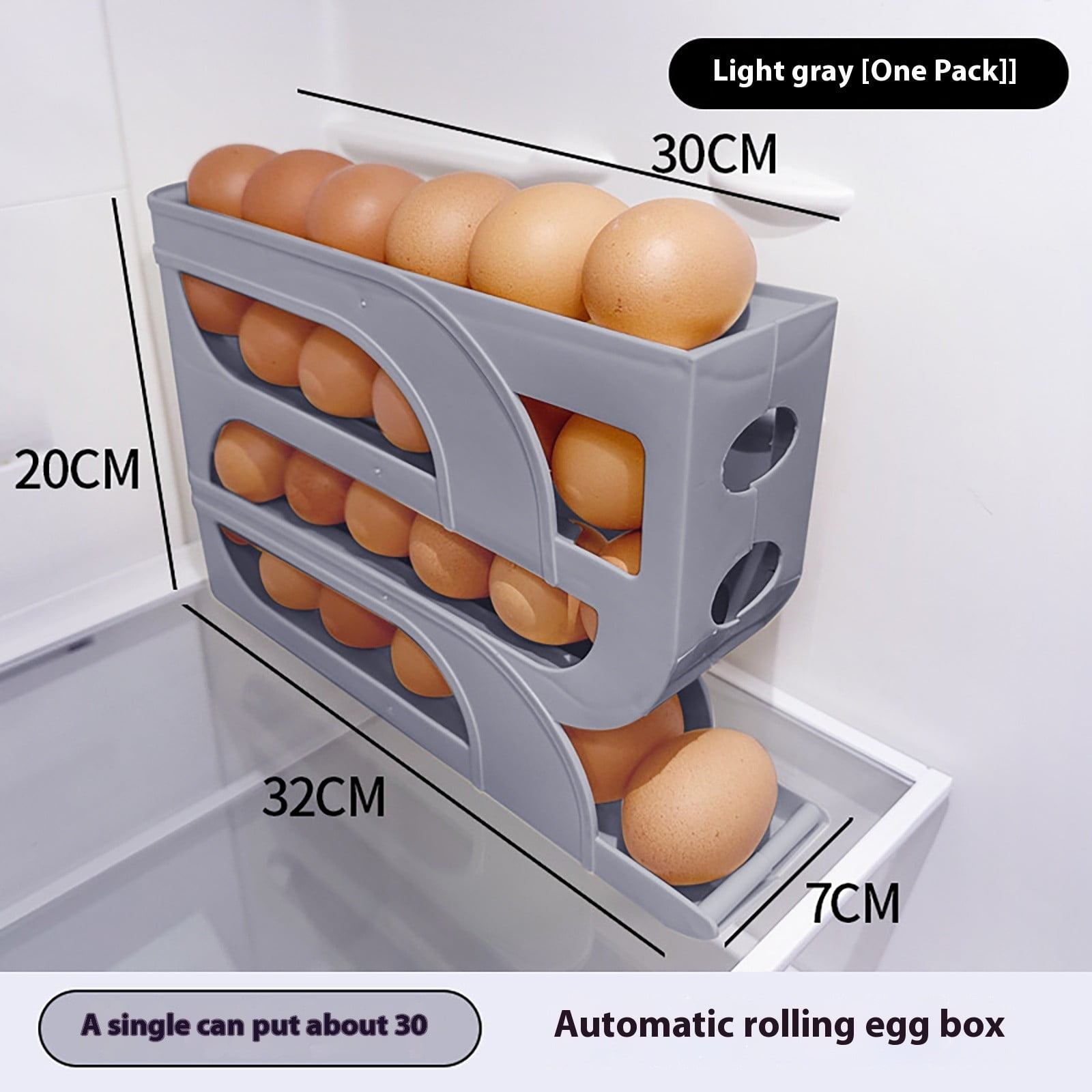 COM1950s 4-Tier Automatic Rolling Egg Holder,Egg Storage Box for ...