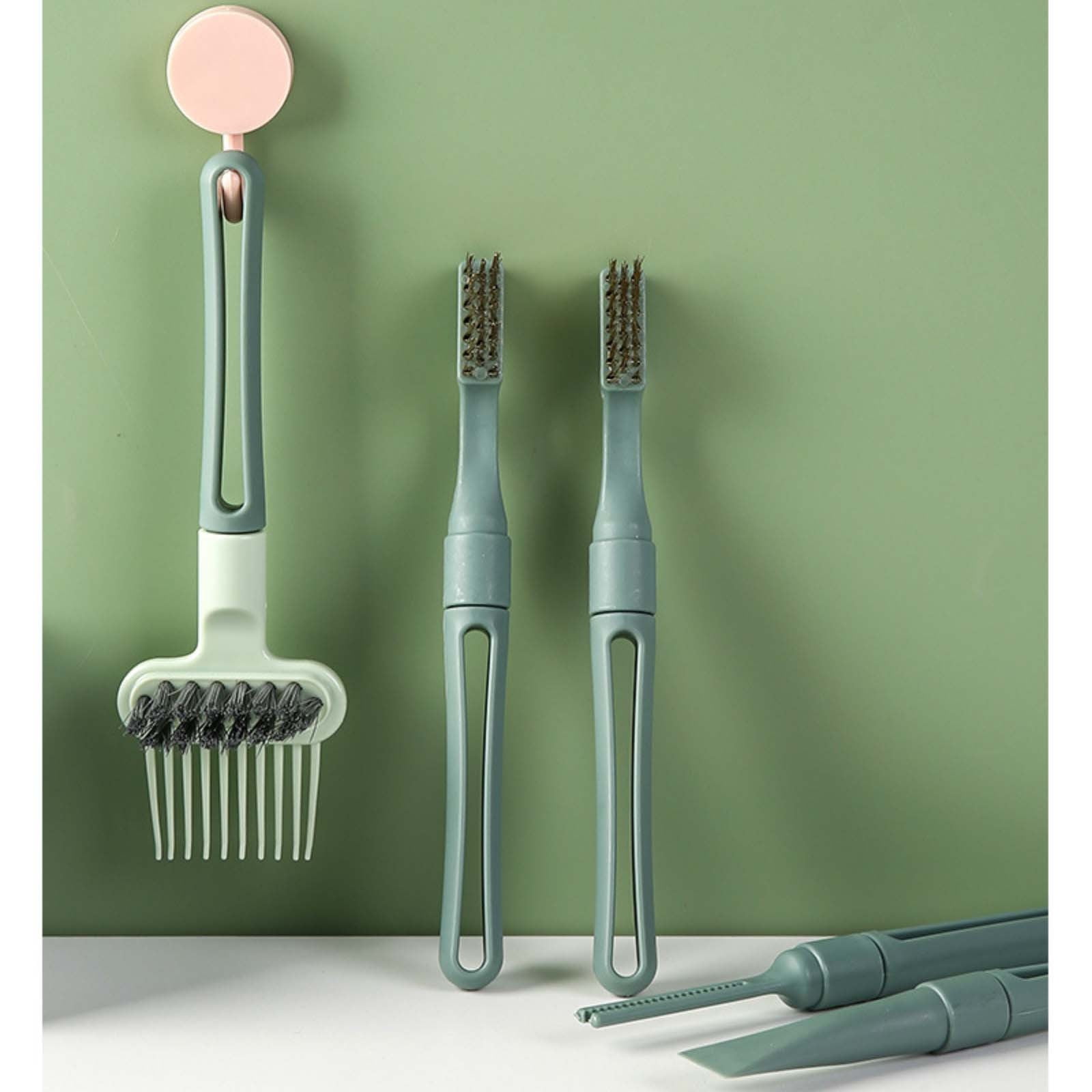 COM1950s 5-Piece Multi-Functional Cleaning Brush Set,Compact and Hanging Design,Ideal for ...