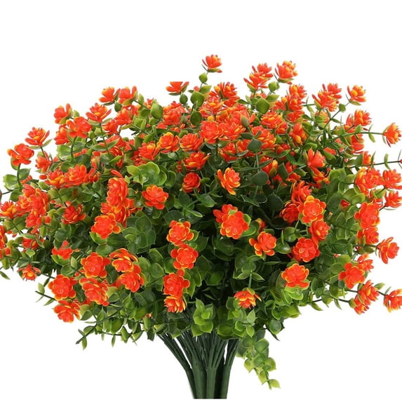 COM1950s 6 Bundles Outdoor Artificial Flowers, Fake Plants for Home ...