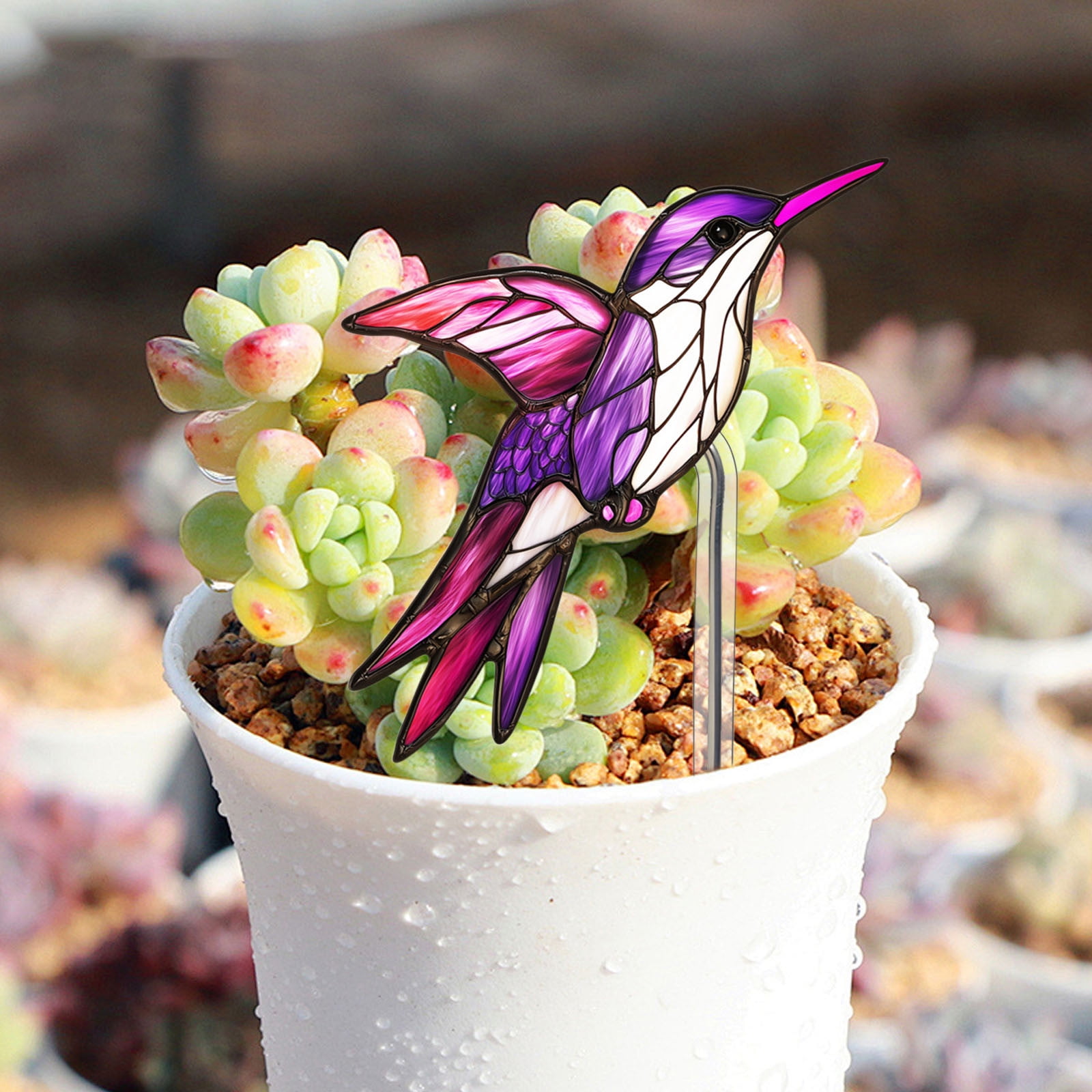 COM1950s Acrylic Planter Decoration,Bird Shaped Potted Insert for Home ...