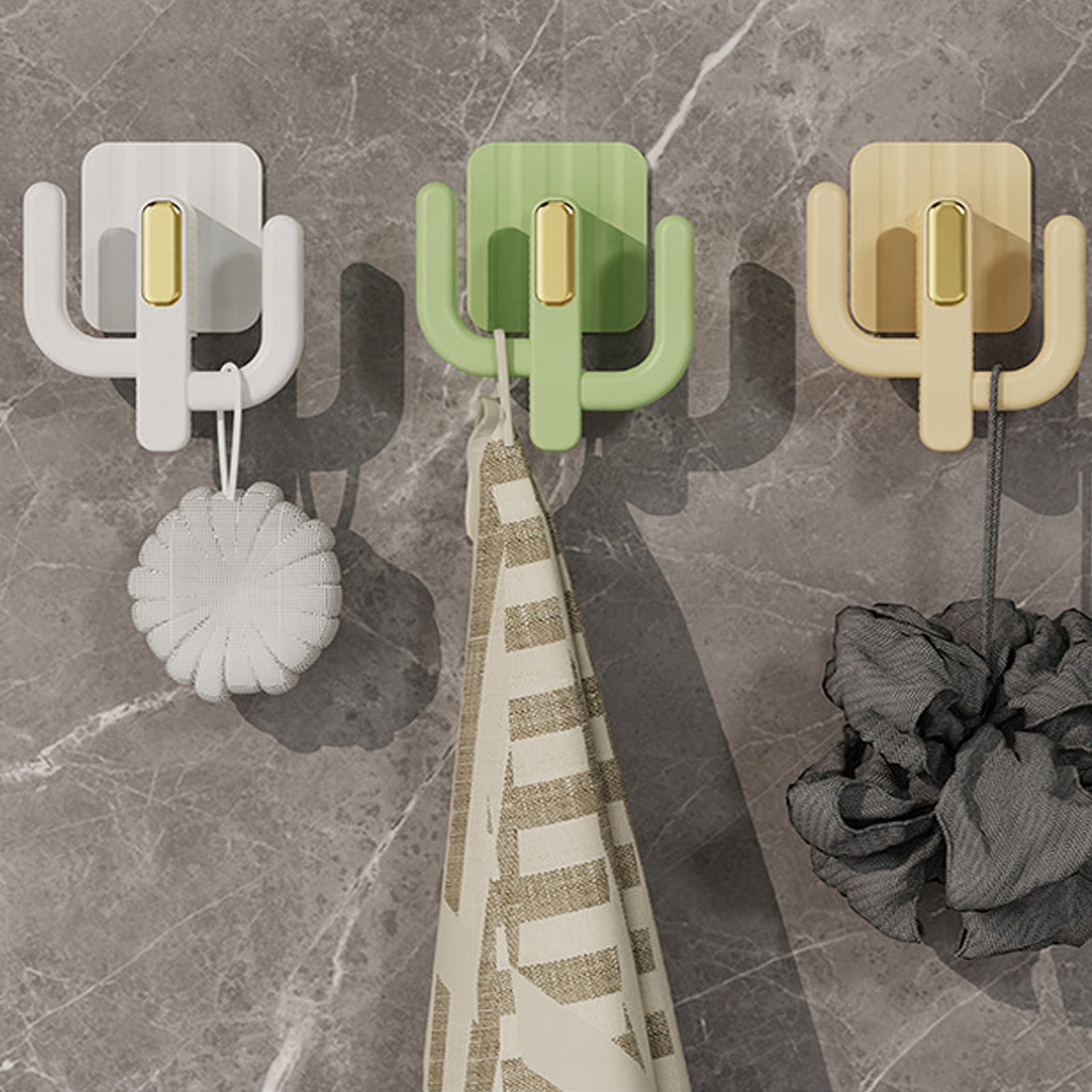 COM1950s Adhesive-Backed Wall Mounted Slipper Rack, No-Drill Bathroom ...