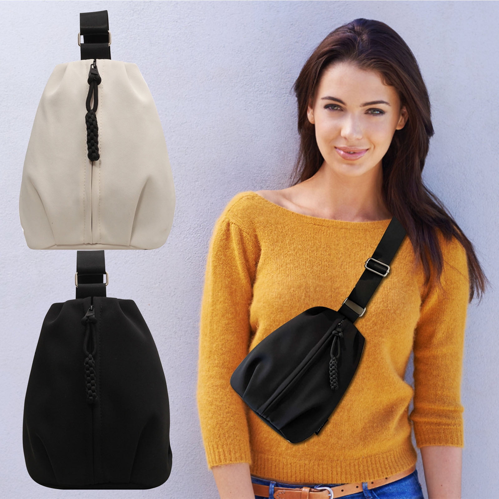COM1950s Adjustable Crossbody Bag Chest Pack Bucket Bag for Women Men ...