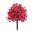 COM1950s Artificial Flowers with Ground Stakes, Realistic Faux Outdoor ...