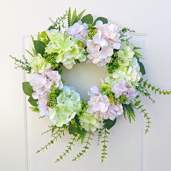 COM1950s Artificial Wreath, Hydrangea Wreath for Home Decor, Wedding ...