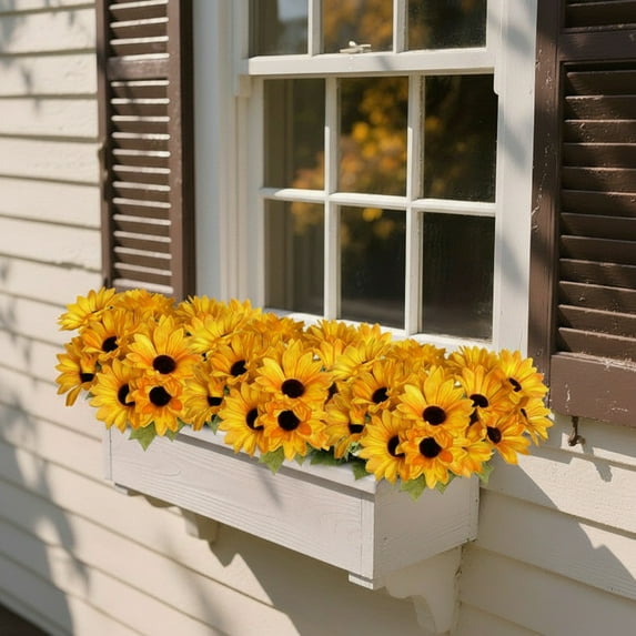 COM1950s Autumn Artificial Sunflower Bouquet for Thanksgiving and ...