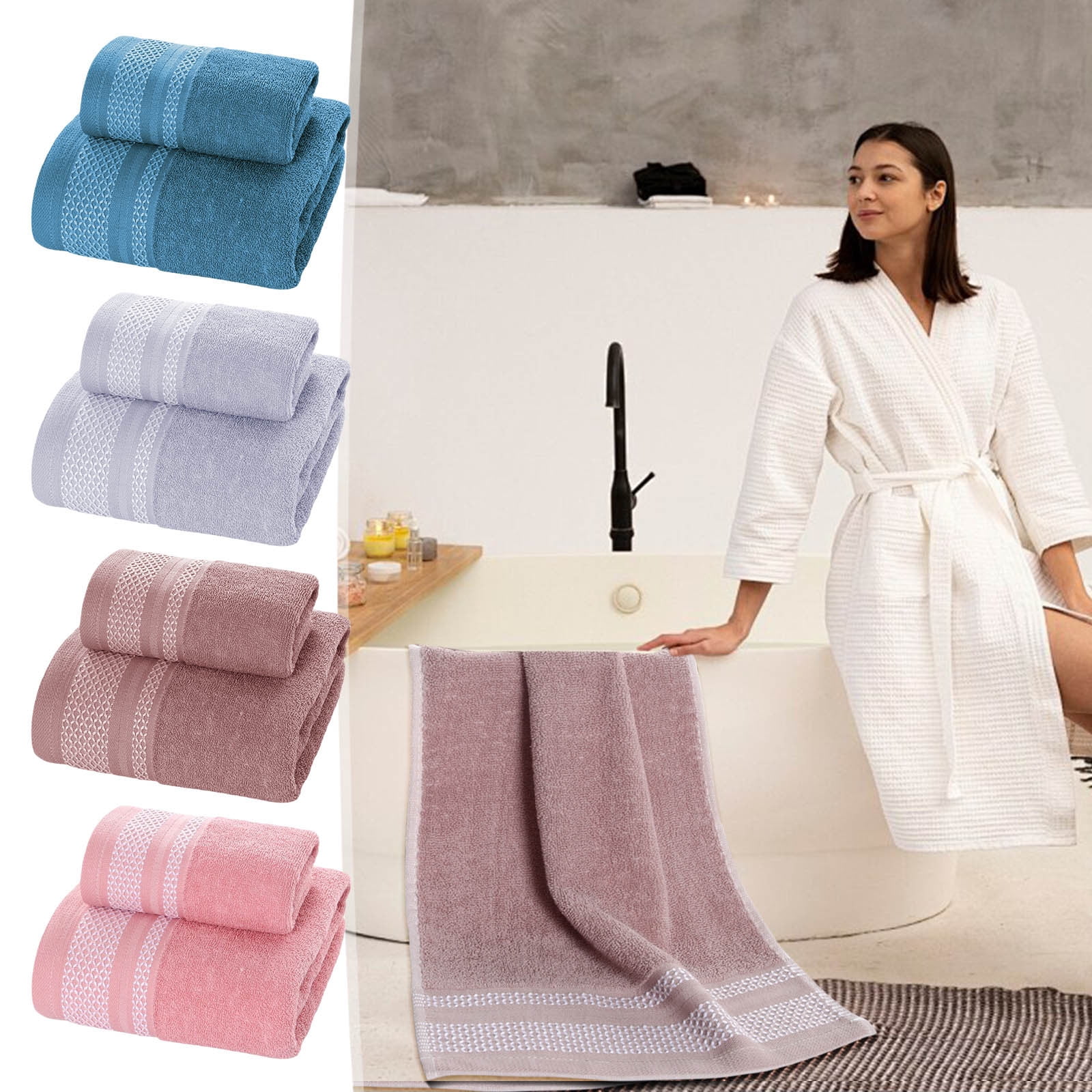COM1950s Bath Towels Set,Bath Towel Sets,70X140Cm Cotton Bath Towel for ...