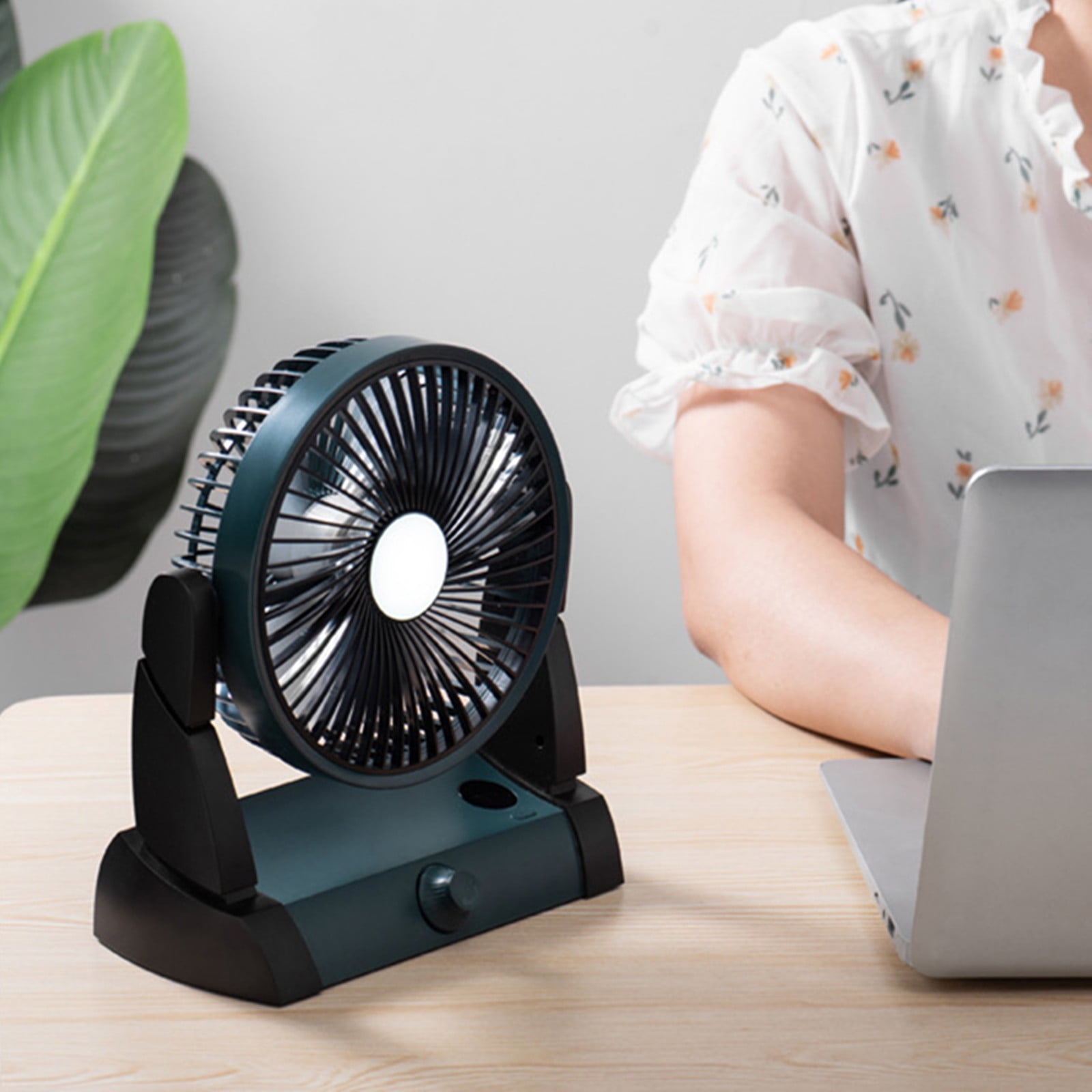 COM1950s Battery Operated Fans Portable Camping Fan with Led Lantern ...