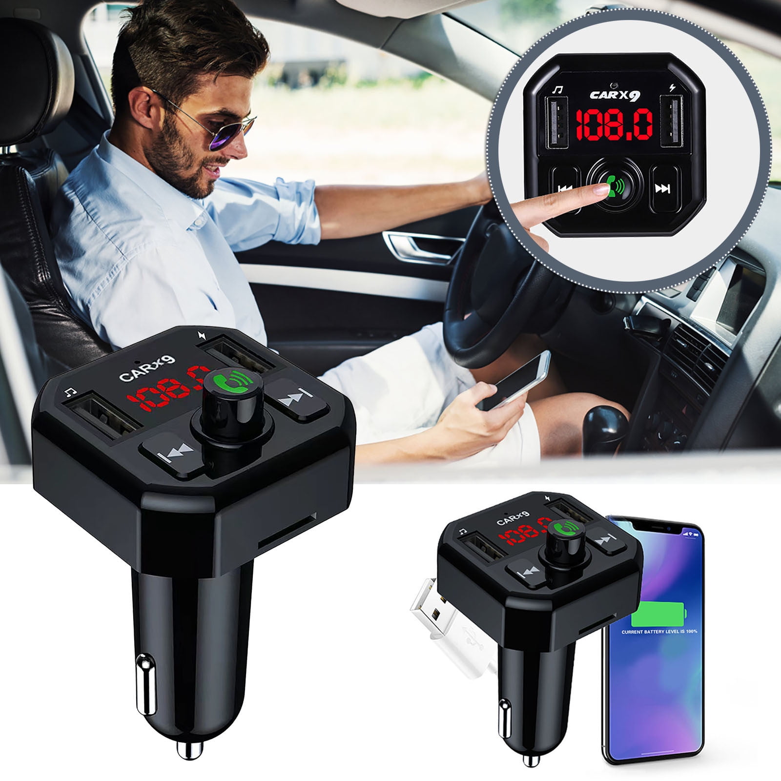 COM1950s Bluetooth Fm Transmitter for Car,Bluetooth for Car,Car Mounted ...