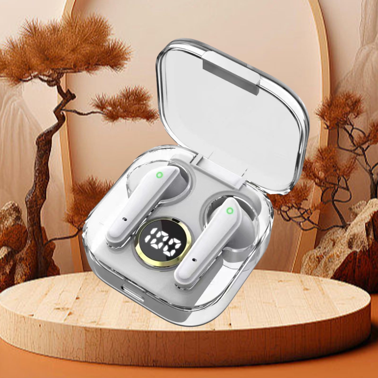 COM1950s Bluetooth Headphones Wireless Earbuds New Transparent ...