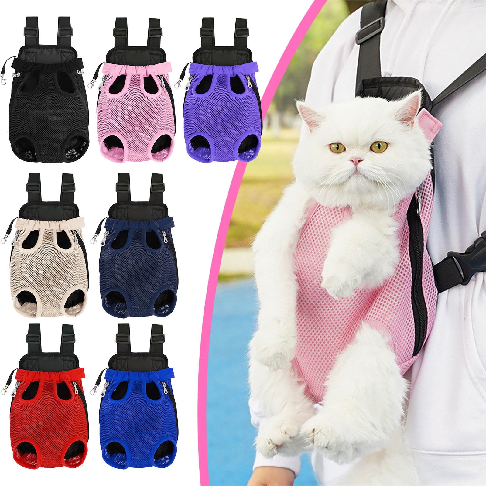 COM1950s Breathable Mesh Pet Backpack Carrier,Lightweight Ergonomic ...