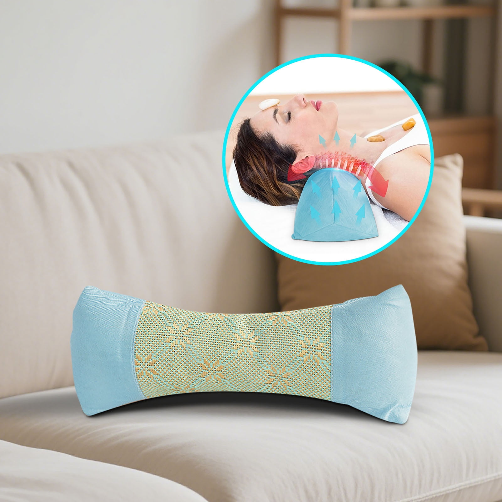 COM1950s Buckwheat Cervical Pillow for Neck Pain Relief,Shaped ...