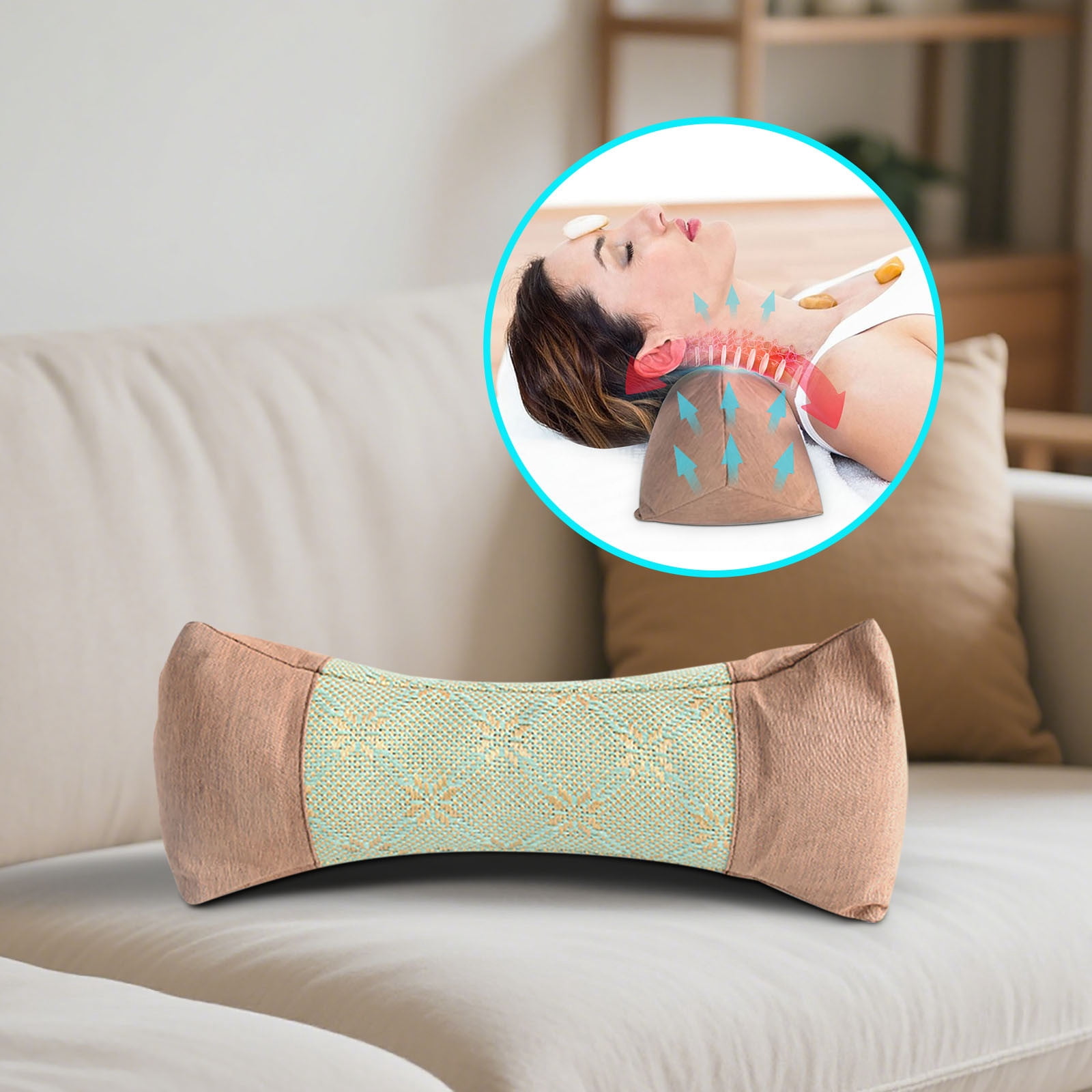 COM1950s Buckwheat Cervical Pillow for Neck Pain Relief,Shaped ...
