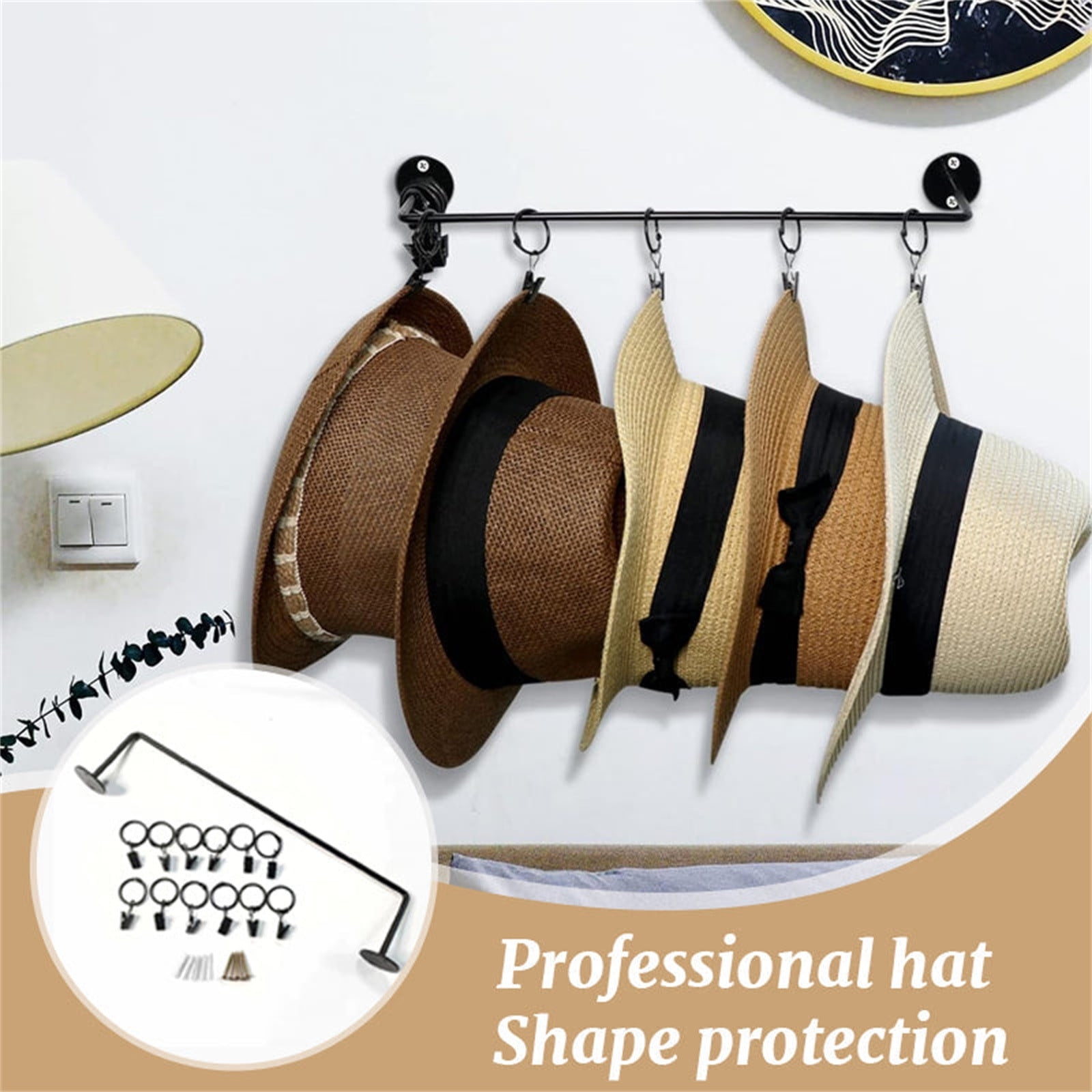 COM1950s Cap Organizer and Hat Rack,Vertical Stacking Wall Mounted with ...